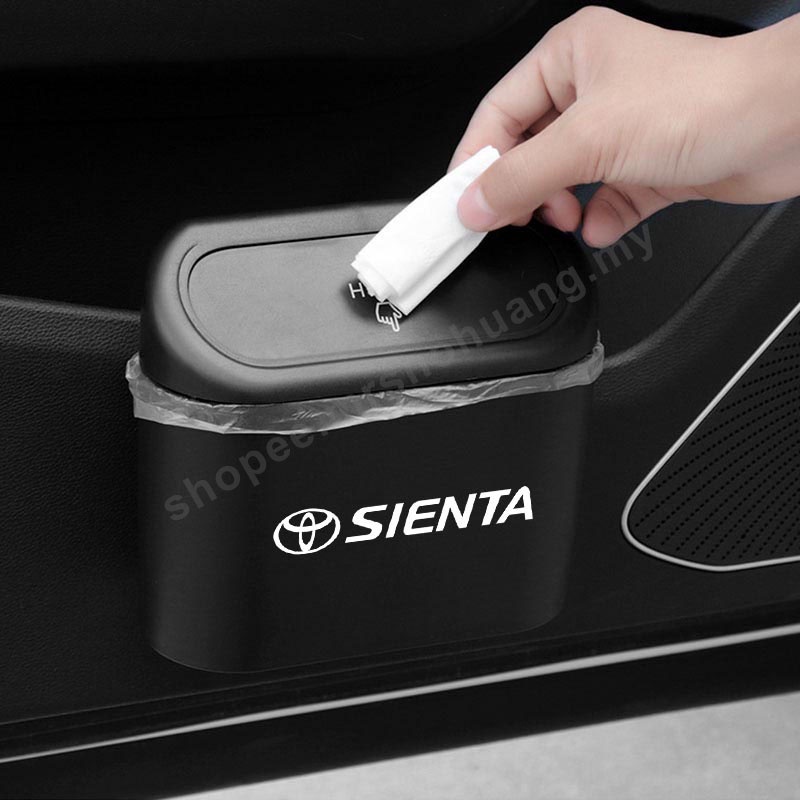 Car Trash Bin For Toyota Sienta Hanging Garbage Bag With Lid Car ...