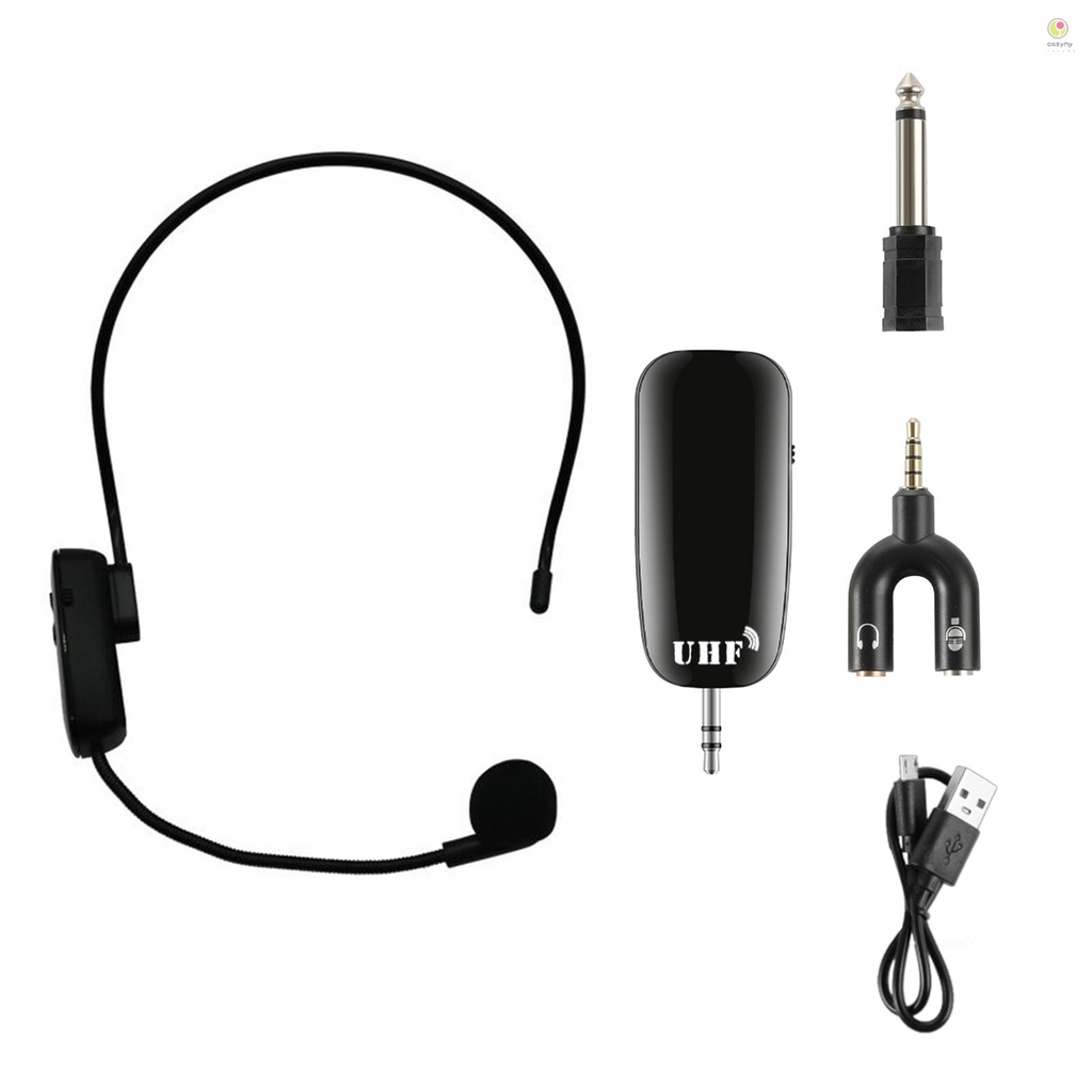 2 in 1 Handheld UHF Wireless Microphone Professional Head-Wear Mic ...
