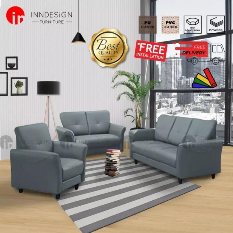 tbbsg homefurniture outlet MEL 1/2/3 SEATER PVC SOFA (FREE DELIVERY AND ...