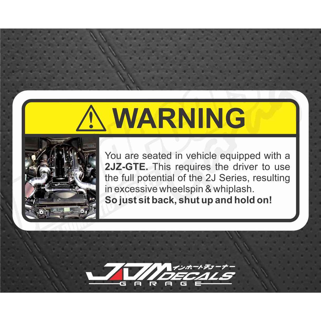 Funny Warning Sticker - 2JZ-GTE | Shopee Singapore