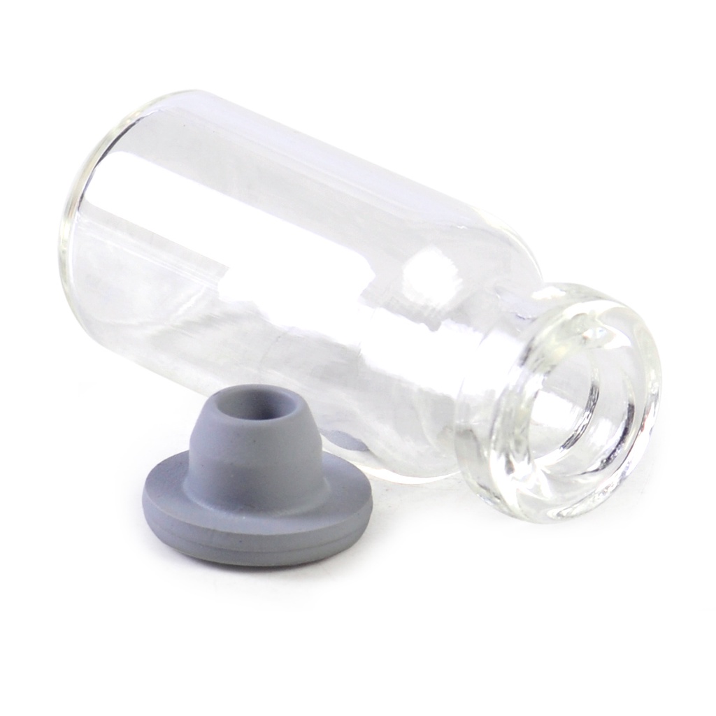 10 Pcs 2ml Small Empty Sample Vial Clear Glass Bottles Jar Butyl Rubber ...