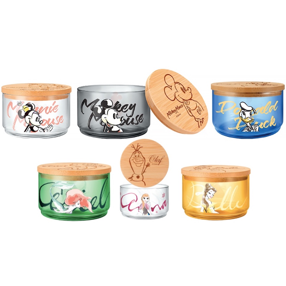 Disney Mickey Mouse & Friends & Disney Princess Glass Storage ...