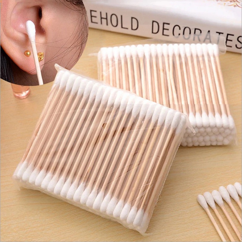 100Pcs/bag Double Head Disposable Bamboo Cotton Swabs Buds Tipped ...