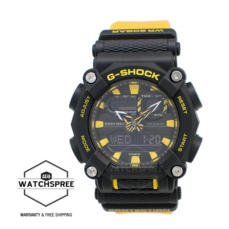 Casio G-Shock GA-900 Lineup Yellow Resin Band Watch GA900A-1A9 GA-900A ...