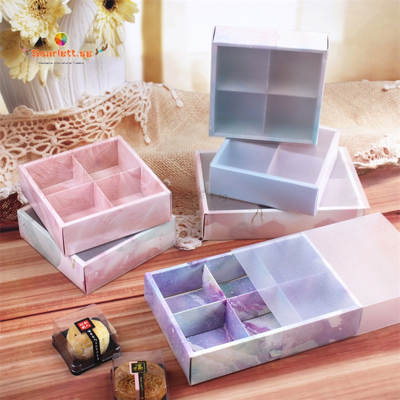 [10pcs/pack] Drawer Style Gift Box / 4&6 Cavity 80g Mooncake Box With ...