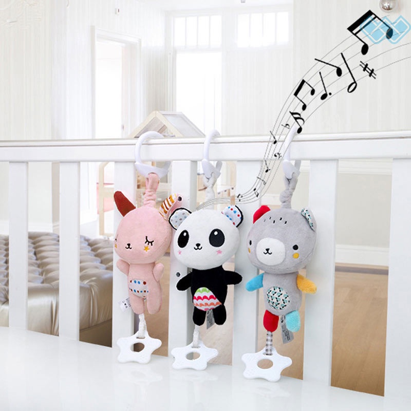 Infant Baby Soft Plush Toy Bed Crib Stroller Hanging Ring Bell Rattle ...