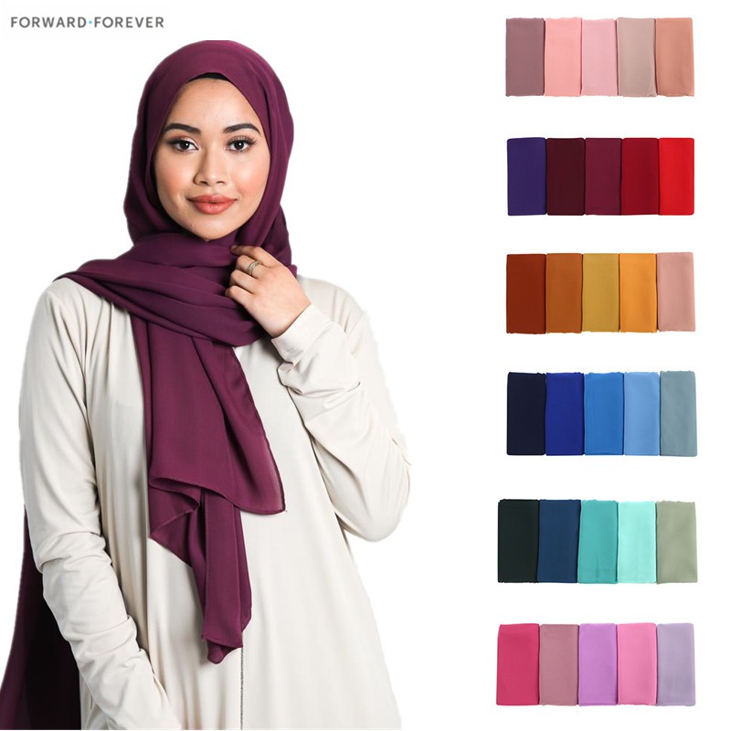 Shawl heavy Chiffon plain Shawl (keknis) | Shopee Singapore