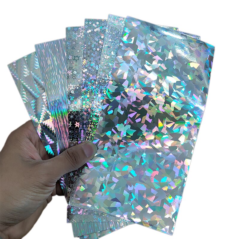 6pcs Fishing Lure Stickers 20X10cm Silver Laser Ripple Stripe Dot ...