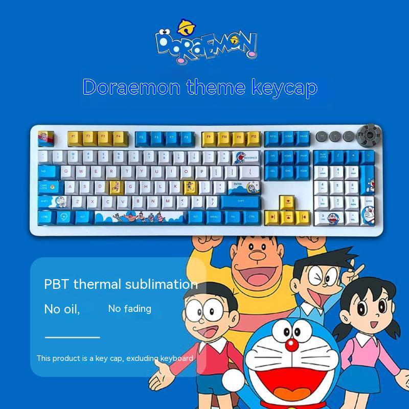 Doraemon Keycap Unique Cartoon 104-Key Mechanical Keyboard Cap ...
