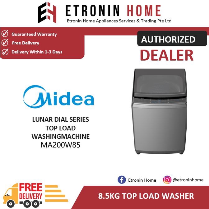 MIDEA LUNAR DIAL SERIES 8.5KG TOP LOAD WASHING MACHINE MA200W85 ...