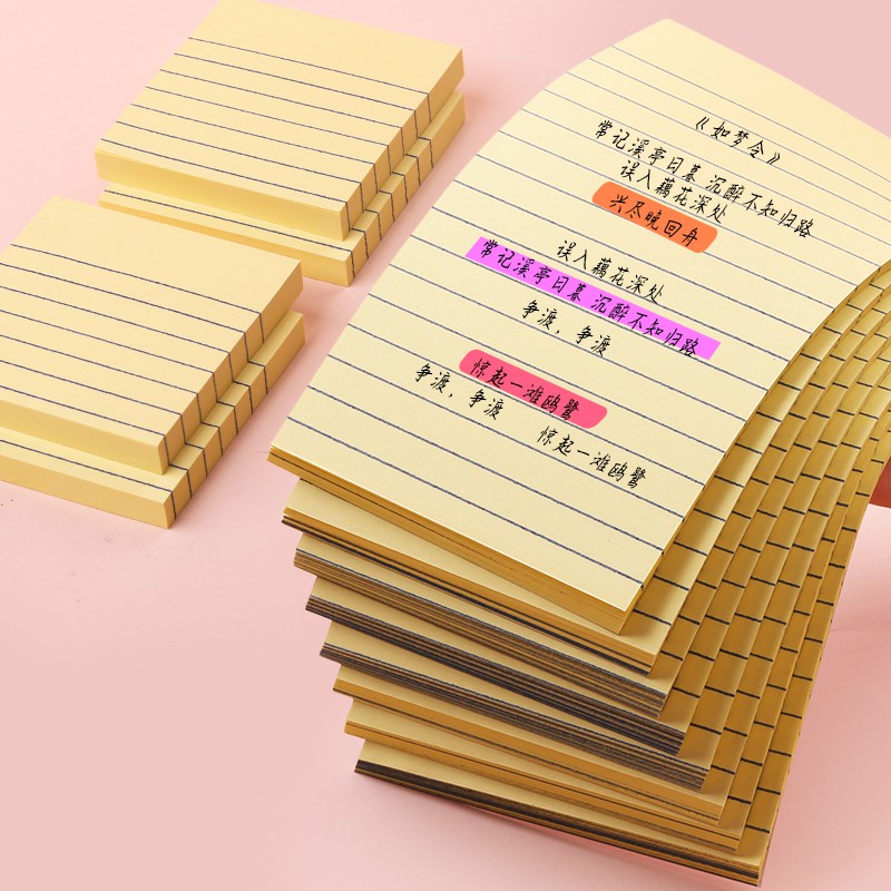 Licao 5 Pcs Lined Sticky Notes, Memo Pad Student Office School | Shopee ...