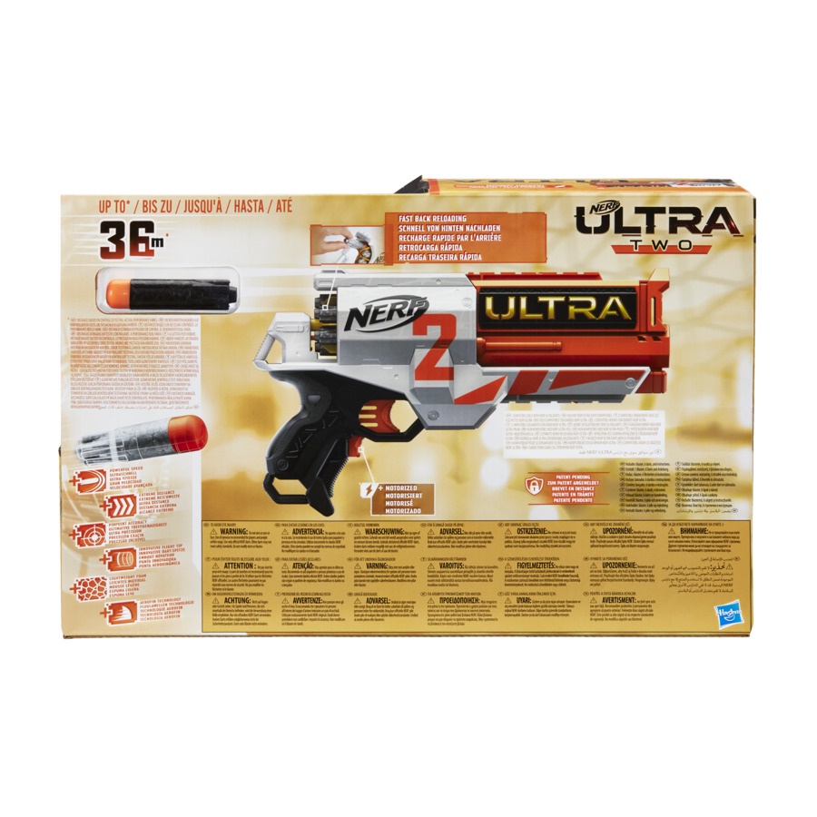 Nerf Ultra Two Motorized Blaster, Fast-Back Reloading, Includes 6 Nerf ...