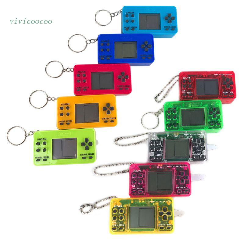 VIVI Mini Bricks Game Console Keychain Handheld Video Game Player for ...