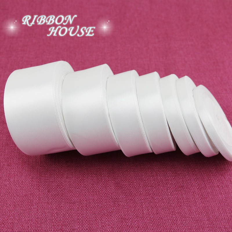 (22meters / roll) white satin ribbon wholesale wedding gift gift wrap ...