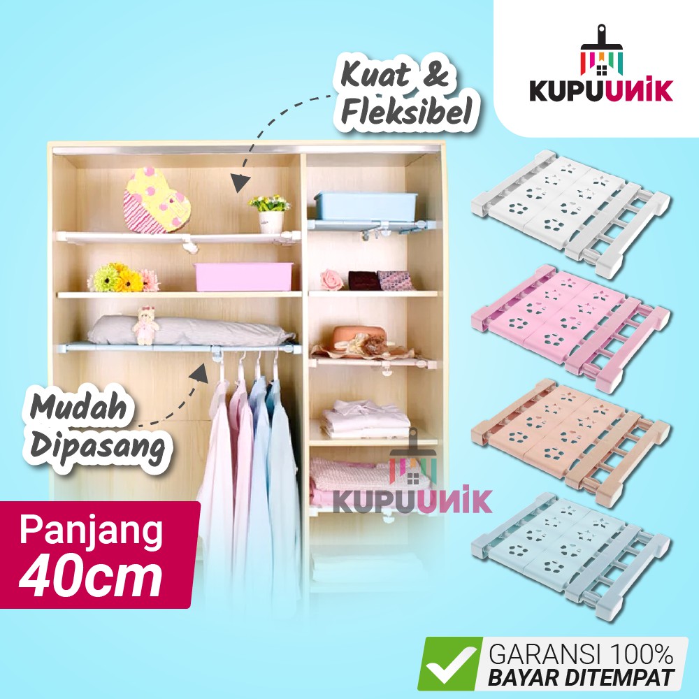 (30-40cm) Flexible Additional Wardrobe Divider Clothes Rack Clothes ...