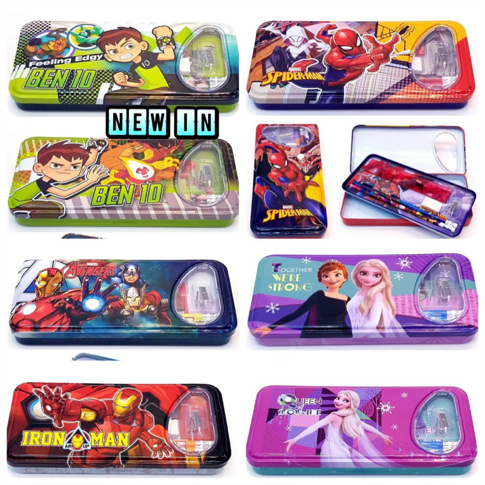 Steel pencil box set With Stationery Cartoon Copyright Stationary ...