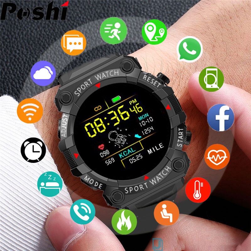 Original POSHI Smart Watch For Men Waterproof Full Touch Screen Sport ...