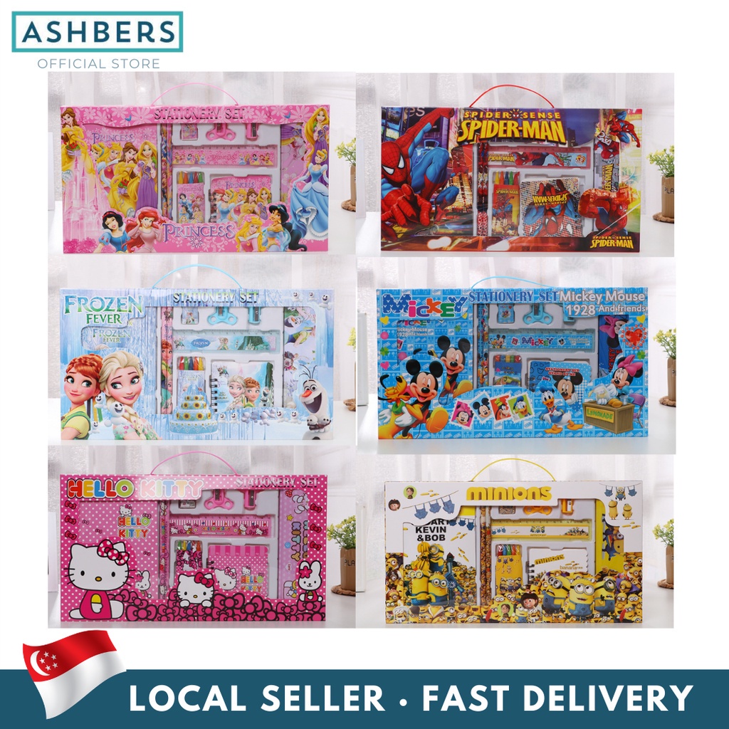 Stationery Set Gift Hello Kitty, Elsa Frozen, Spiderman, Doraemon, Cars ...