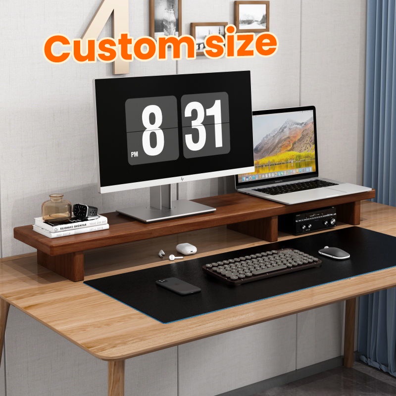 LHSG Thickened Solid Wood Computer Monitor Heightening Rack Office ...