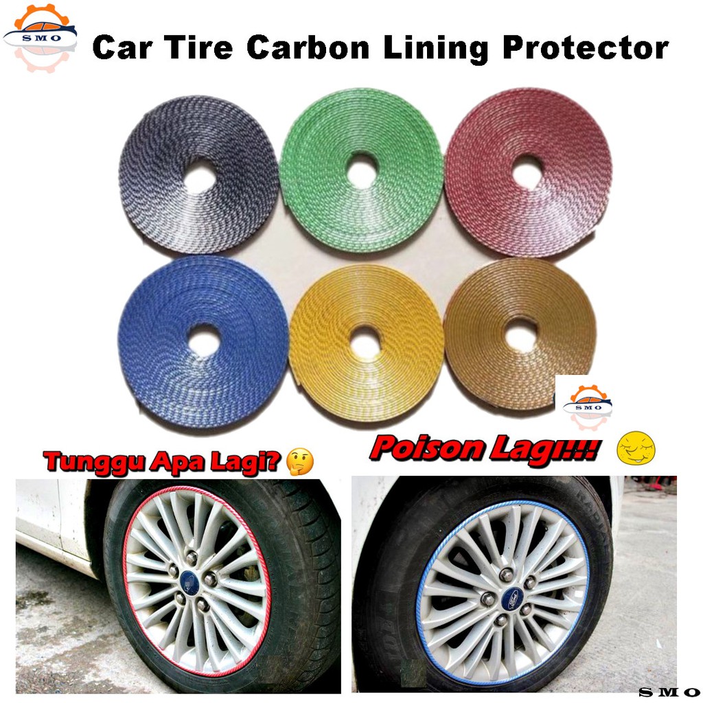Car Tire Lining Carbon Sticker Wheel Rim Protector Lining Persona New ...