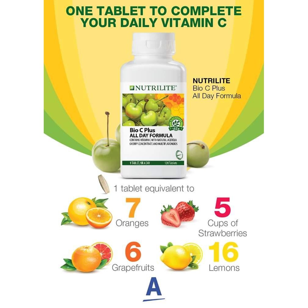 Amway Nutrilite Bio C Plus All Day Formula - 120 Tablests (vitamin C ...