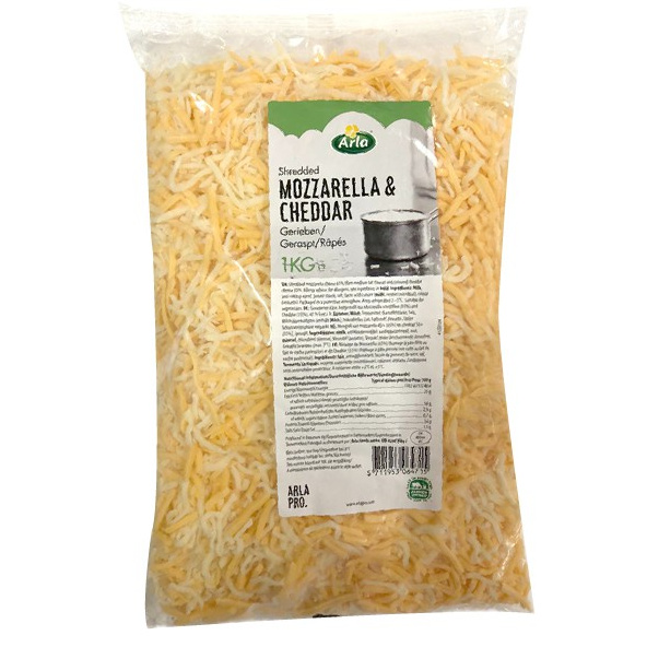 [FROZEN] Arla Frozen Shredded Mozzarella Cheese & Cheddar 1kg | Shopee ...