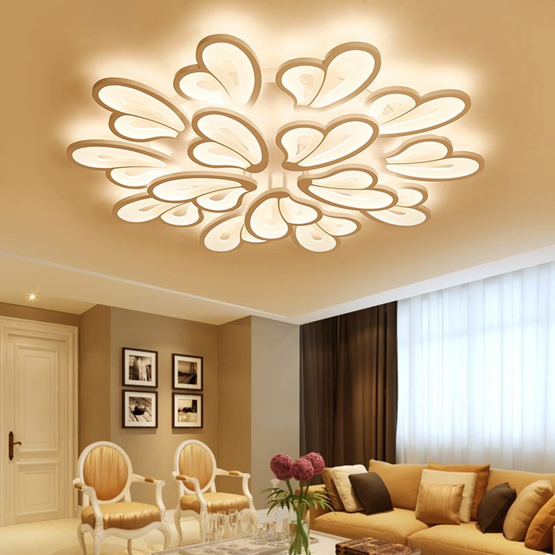 Modern Led Ceiling Lamp Flower Ceiling Light With Remote Control ...