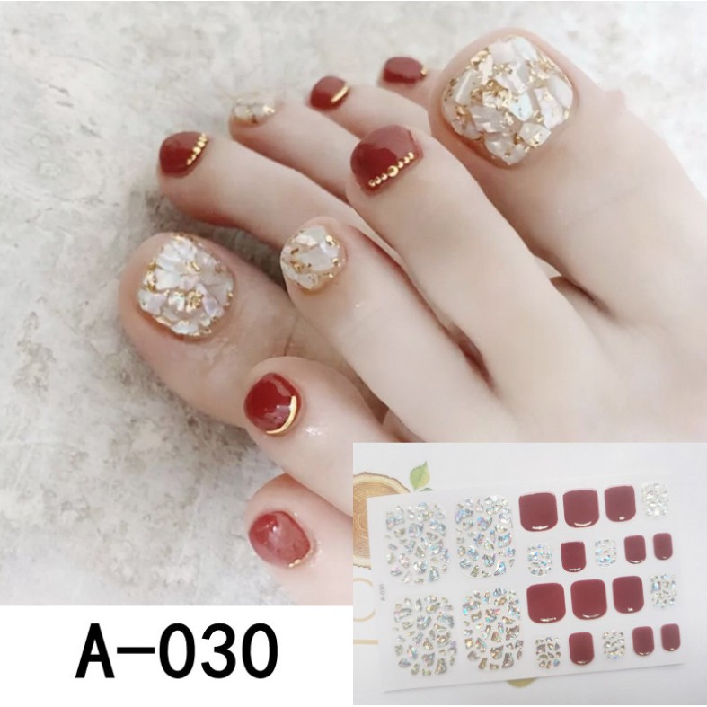 Korea Fashion Foot Nail Stickers waterproof Nail Stickers Nail Art H021 ...