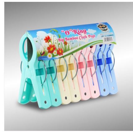 “O” Ring Big Plastic Cloth Pegs (8 pcs), Beach Towel Clamp, Clothes ...