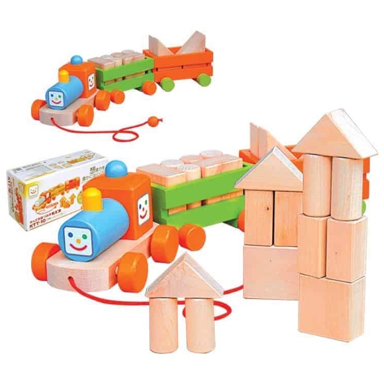WOODEN TRAIN BLOCKS (1 BOX 17 PCS) | Shopee Singapore