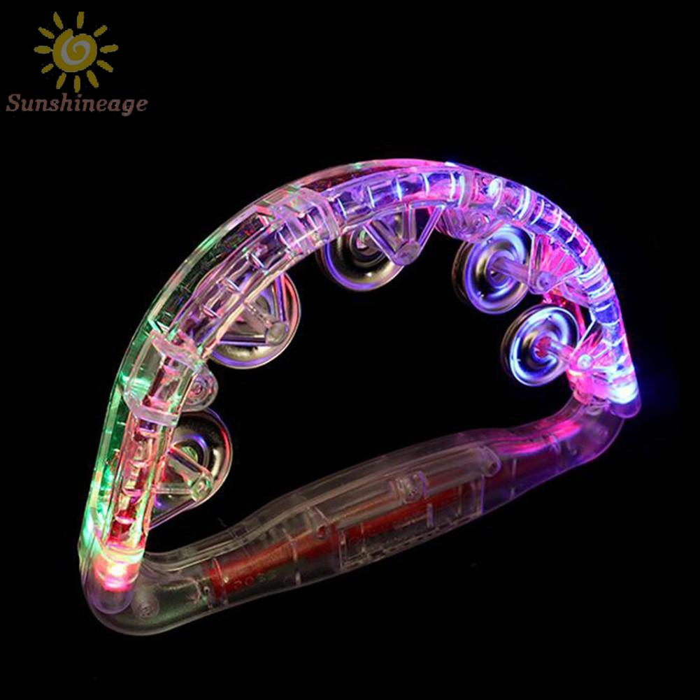 LED Light Up Sensory Toy Flashing Tambourine Musical Instrument Shaking ...