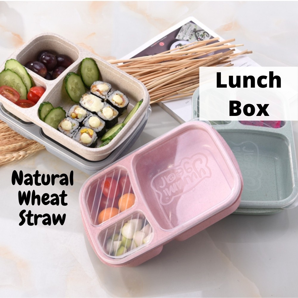 {SG} Eco Friendly Wheat Straw Lunch Box Bento Lunch Box 1000ml ...