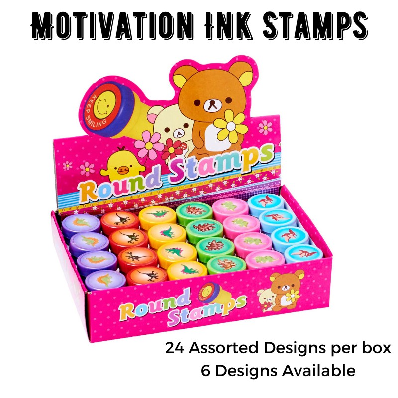 [SG Stock] 24pc Children's Self-Inking Motivation Stamps 6 Cute Designs ...