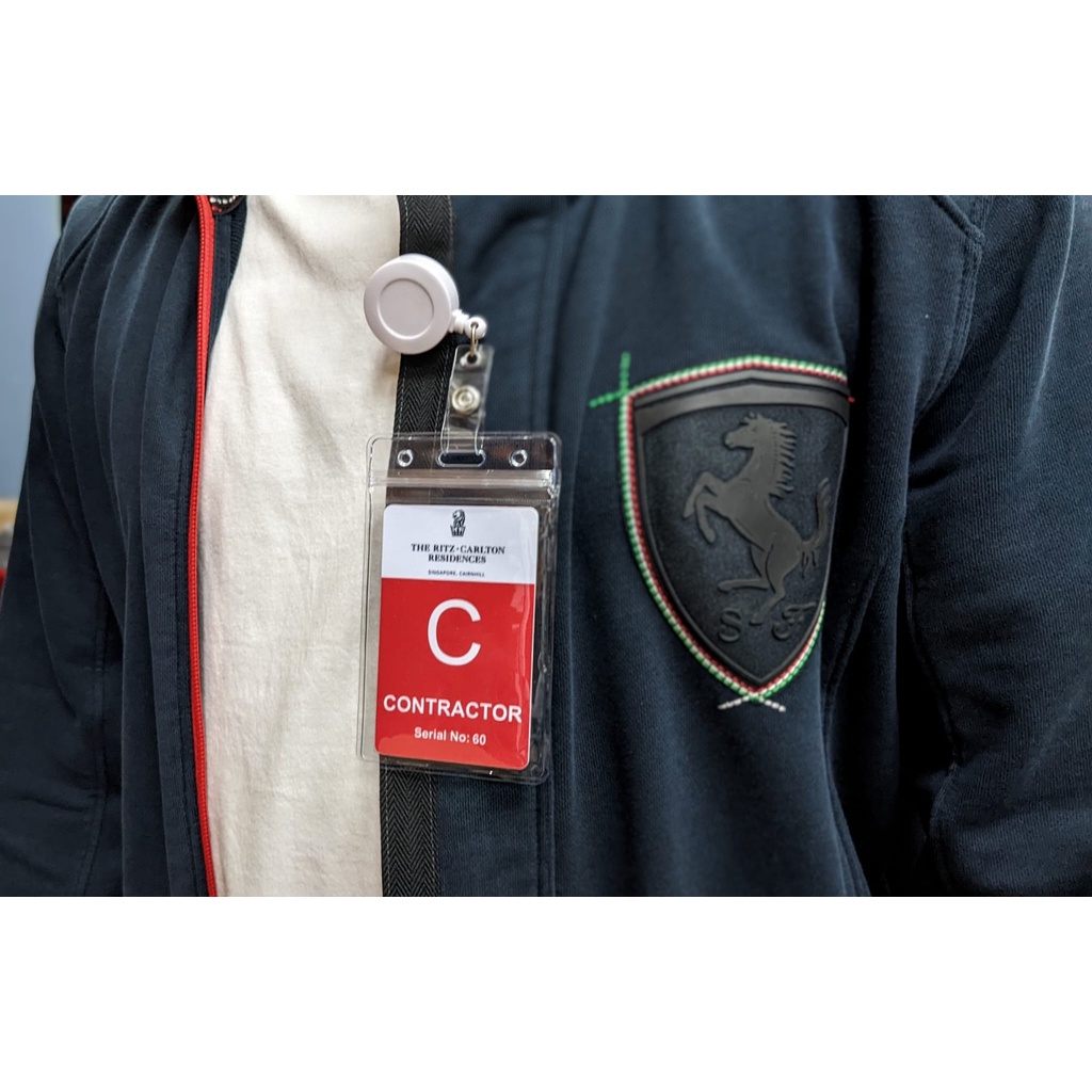 Pull Reel + Clear Card Holder for ID card (10 colours available ...