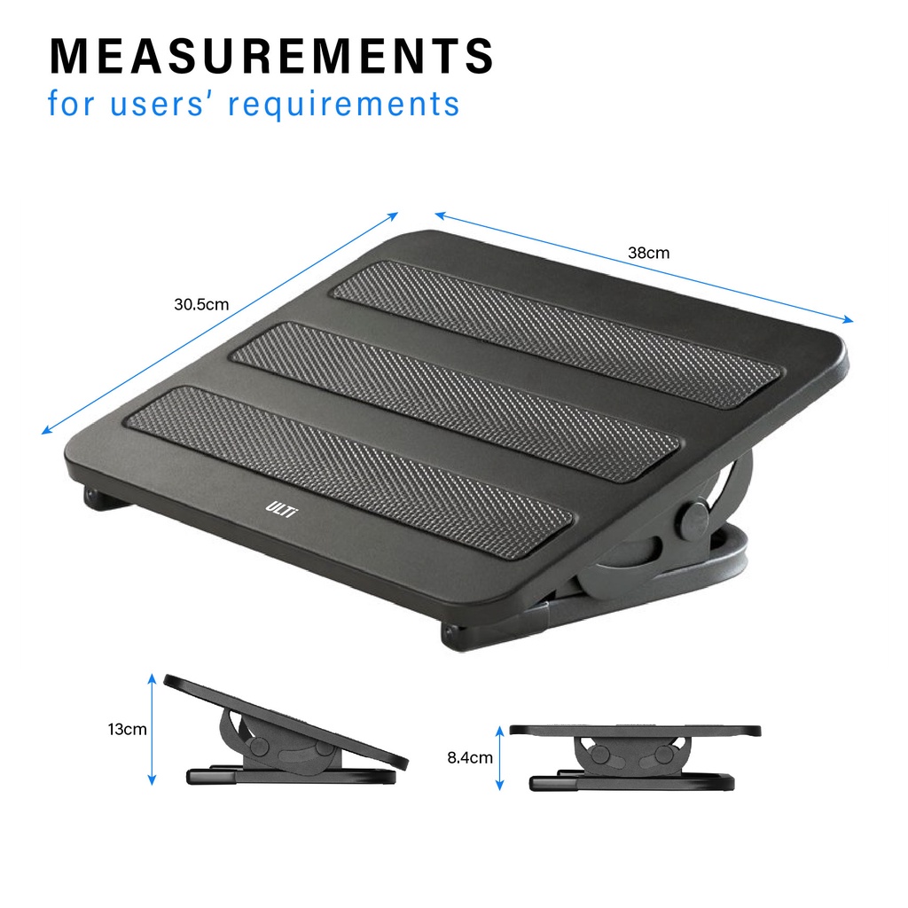 ULTi Ergonomic Footrest, Angle Tilt Adjustable with Anti-Fatigue ...