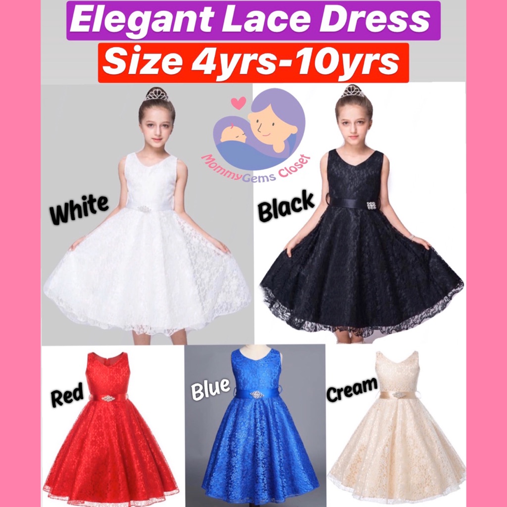 Girls Kids Elegant Lace Dress Girl Kid Party Dresses | Shopee Singapore