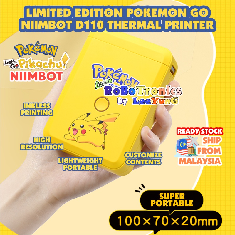 POKEMON NIIMBOT D110 PIKACHU Bluetooth Portable Thermal Printer D11 ...
