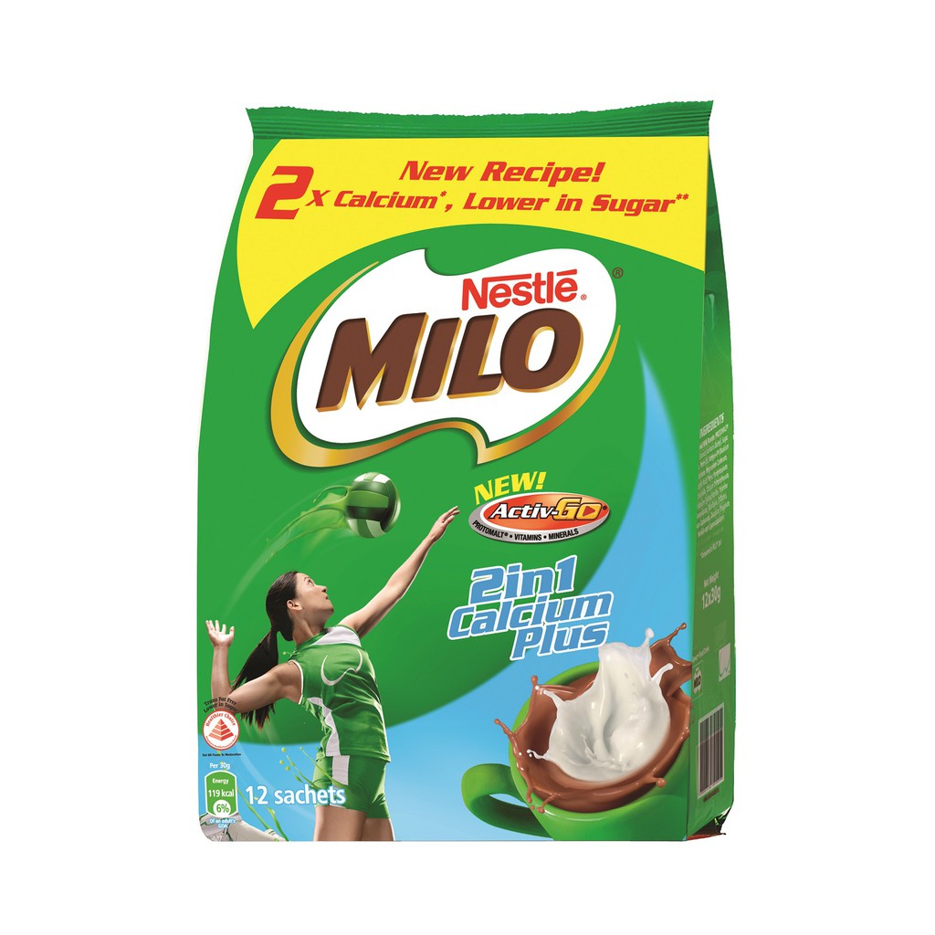Milo 2-in-1 Activ-Go Calcium Plus (12x30g) | Shopee Singapore
