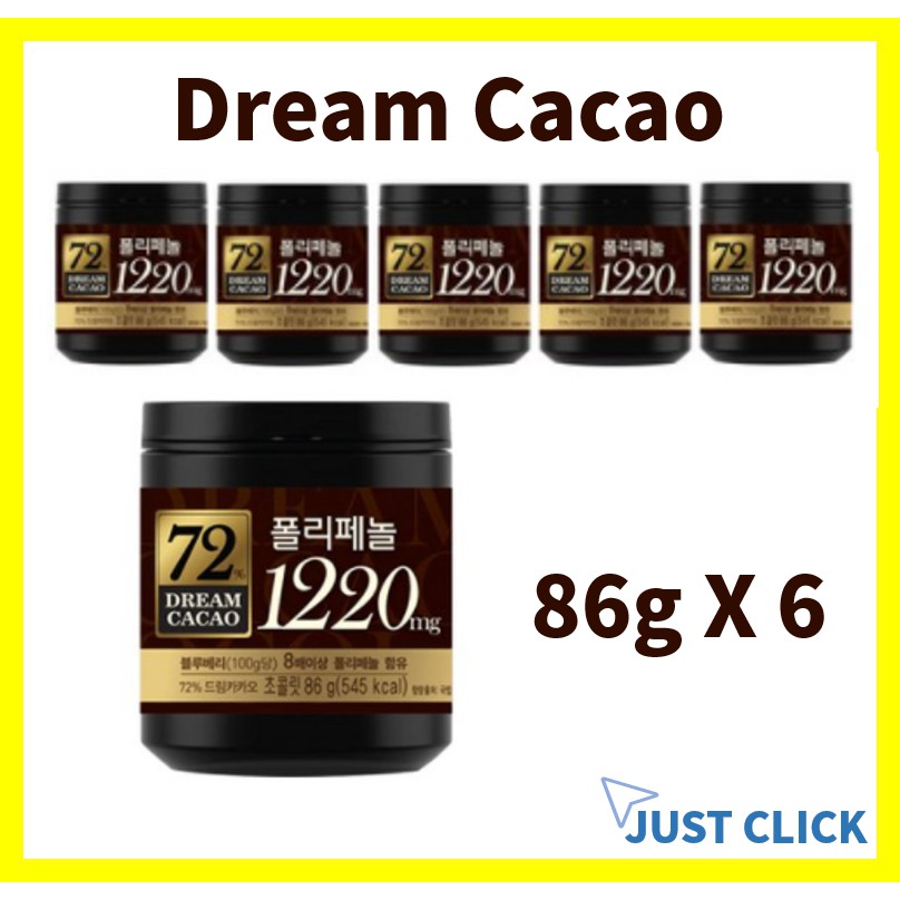 [Lotte] Dream Cacao 72% Polyphenol Chocolate 86g x 6pcs / korean chocolate / Cacao Chocolate# ...