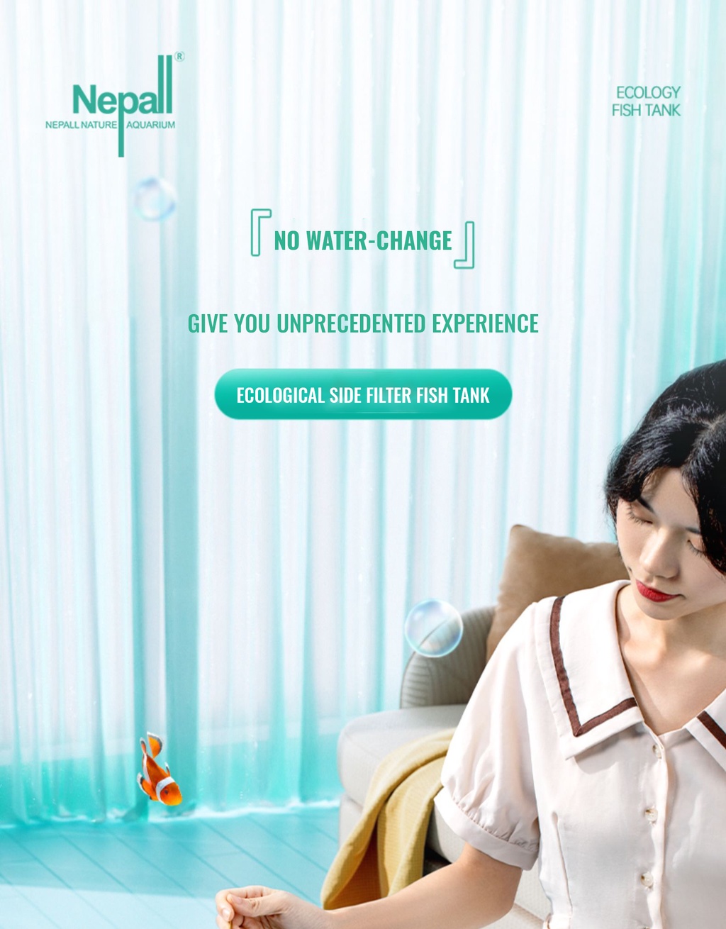 Nepall Mini Desktop Fish Tank, Ecological Glass Fish Tank With Filter ...