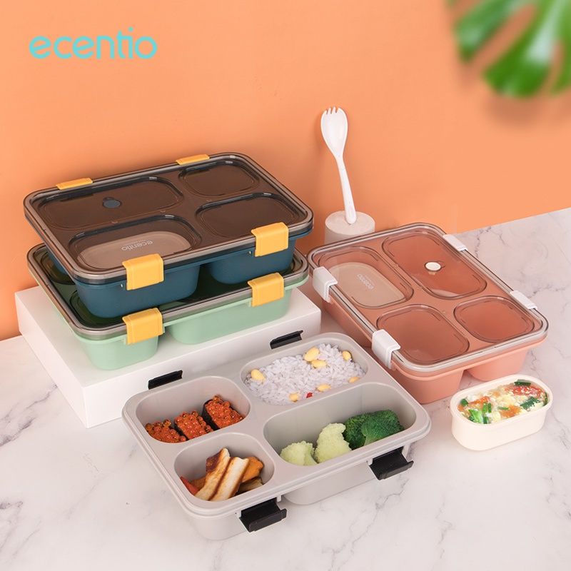 Ecentio 4-color Lunch box compartment Lunch box 4-piece original ...