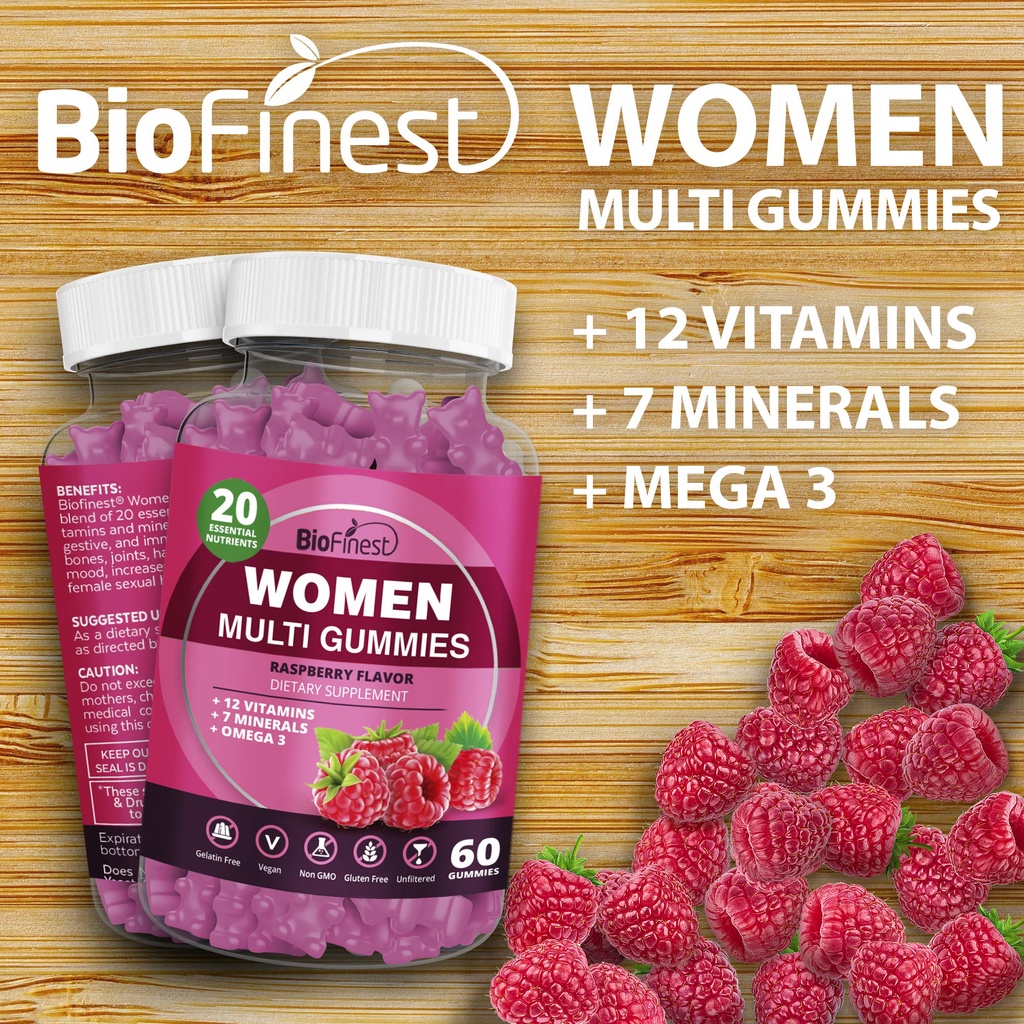 Biofinest Women MultiVitamins Gummy Supplement - 20 Minerals Vitamin A ...
