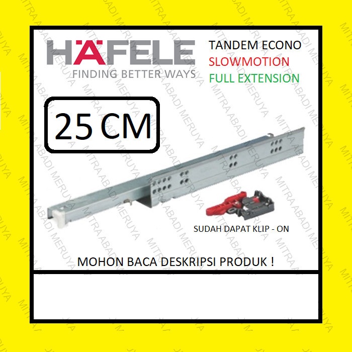 Hafele Drawer Rail Hafele Tandem Rail 25cm Full Ext. Slowmotion Drawer ...