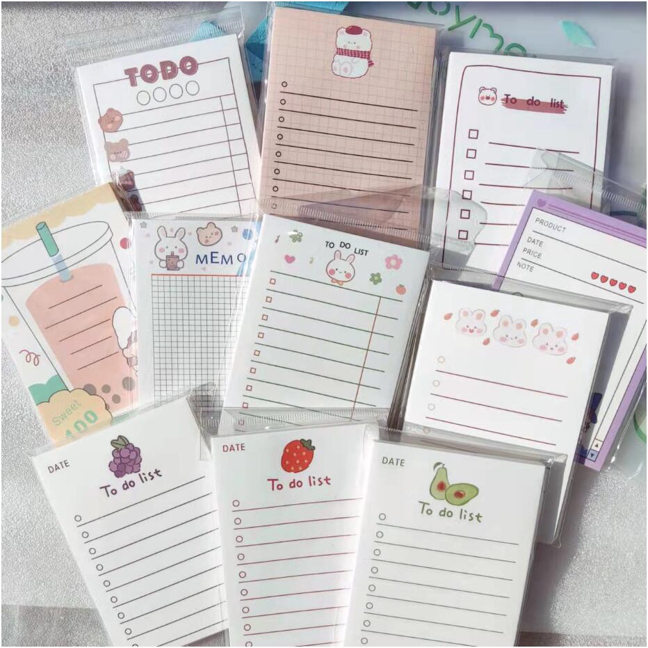 【JY】50 sheets to do list Memo Pad Cute Stationery Notes Portable ...