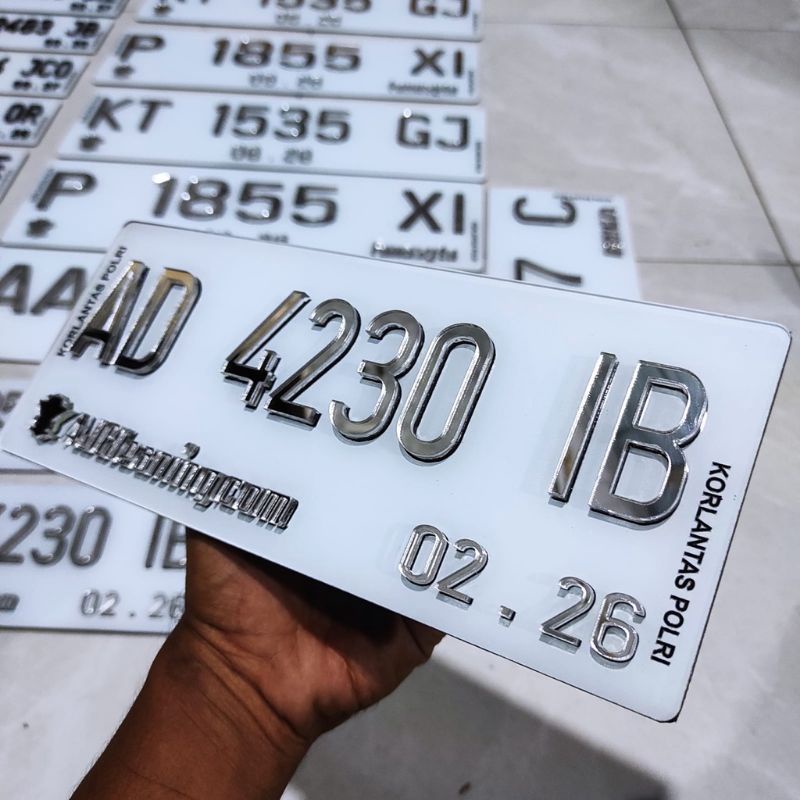 Motorcycle Number Plates Variations in Acrylic Material with Embossed ...