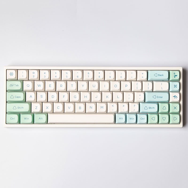 ice crystal mint keycaps XDA profile Dye-Sublimation PBT keycap 132keys ...