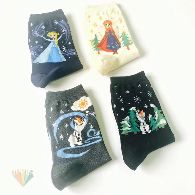 Disney Korean Iconic Socks - Characters Cartoons - Frozen Series ...
