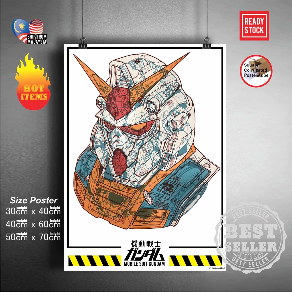 Mobile suit Gundam 144 RX-78-2 / RX78-2 / RX78 2 Gundam wall poster ...