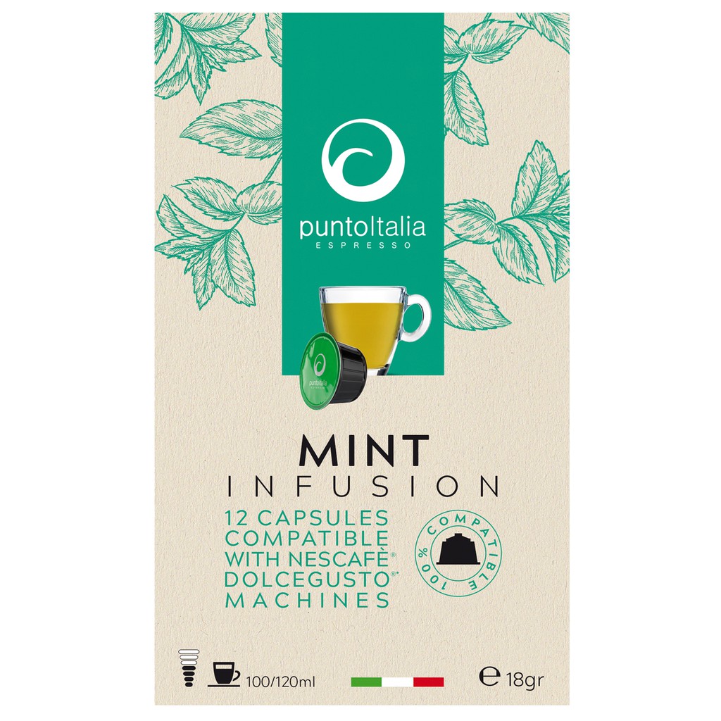 Punto Italia Espresso Mint Infusion Nescafe Dolce Gusto Tea Capsules 12 ...