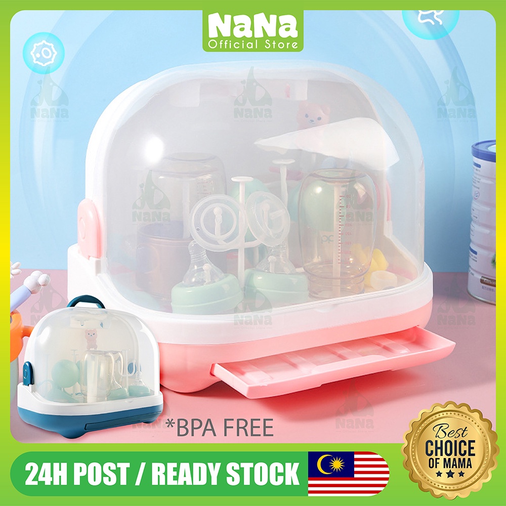NANA Baby Milk Bottle Storage Box With Lid Dust-proof Portable Milk ...